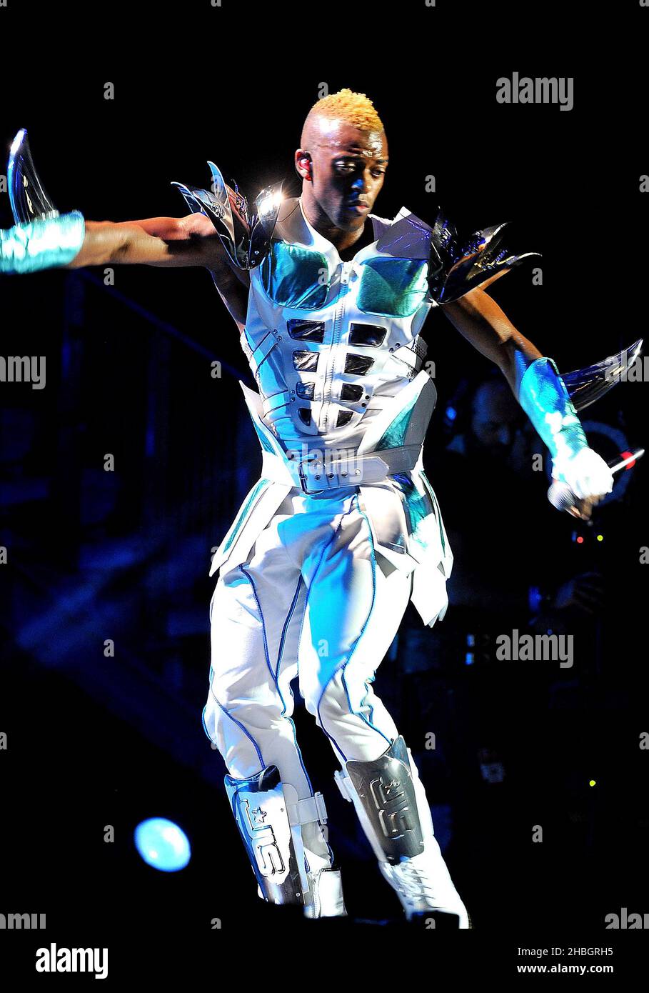 Oritse Williams of JLS performs at the Sport Relief at the 02 Arena in ...