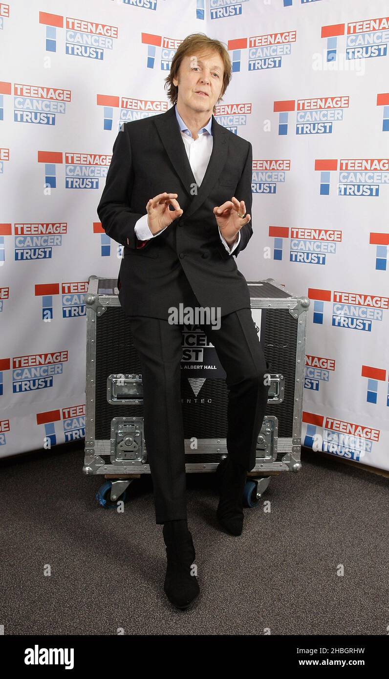 Paul McCartney backstage at the Teenage Cancer Trust at the Royal ...