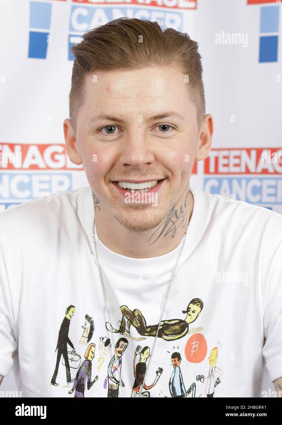 Professor Green aka Stephen Manderson backstage at Teenage Cancer Trust ...