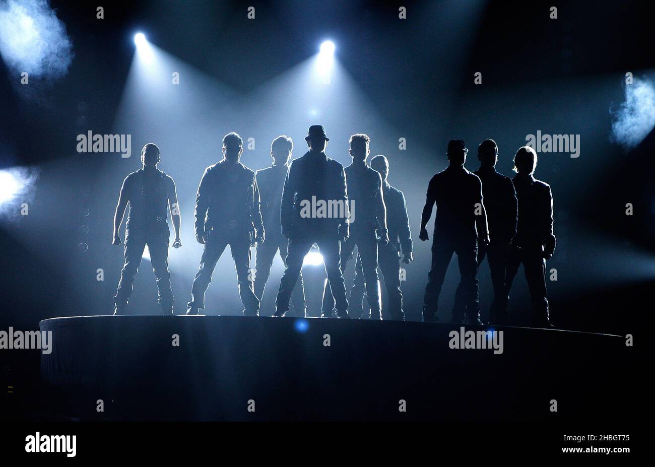 NKOTB (New Kids on the Block) and The Backstreet Boys perform on stage ...