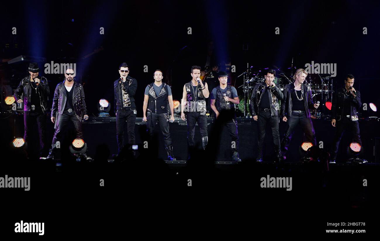 NKOTB (New Kids on the Block) and The Backstreet Boys perform on stage ...