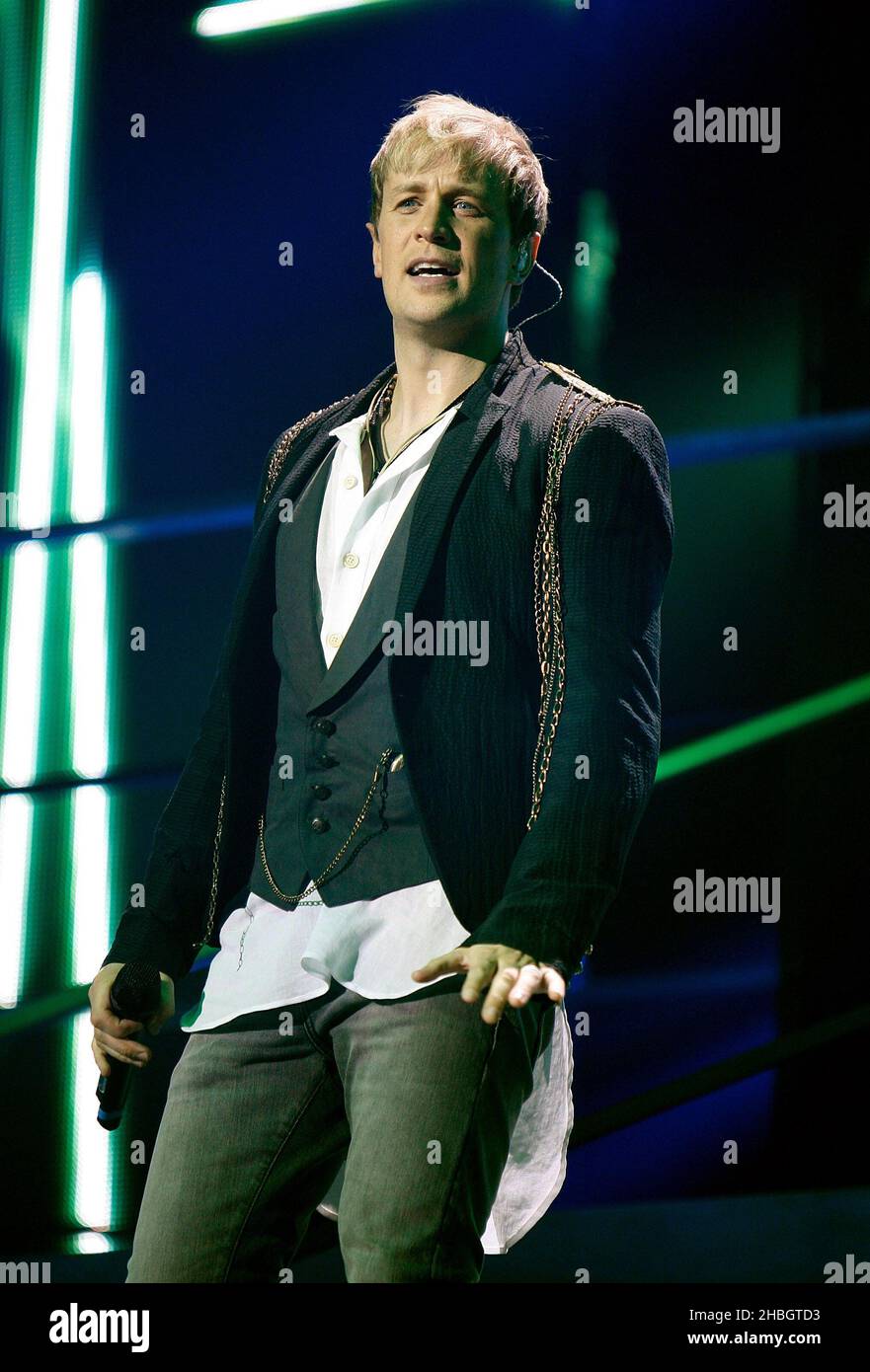 Kian Egan Of Westlife Performing Live In Concert During The Bands