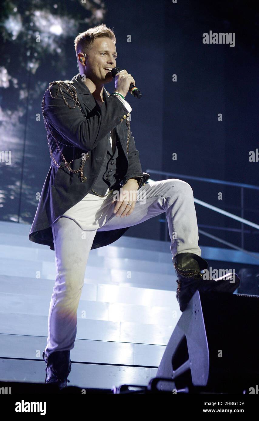 Nicky Byrne Of Westlife Performing Live In Concert During The Bands