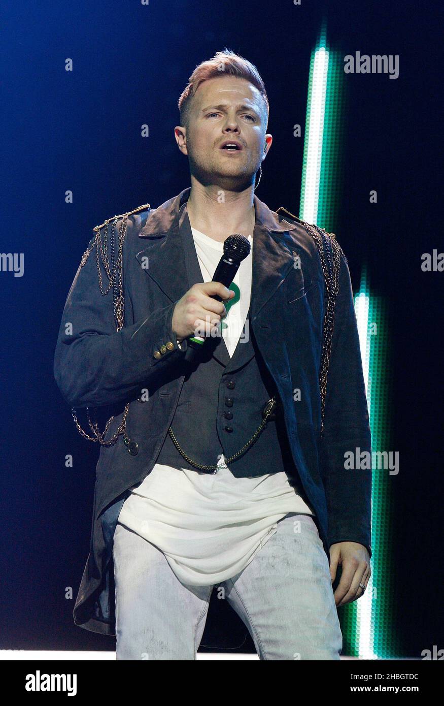 Nicky Byrne Of Westlife Performing Live In Concert During The Bands