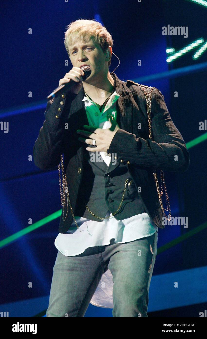 Kian Egan Of Westlife Performing Live In Concert During The Bands