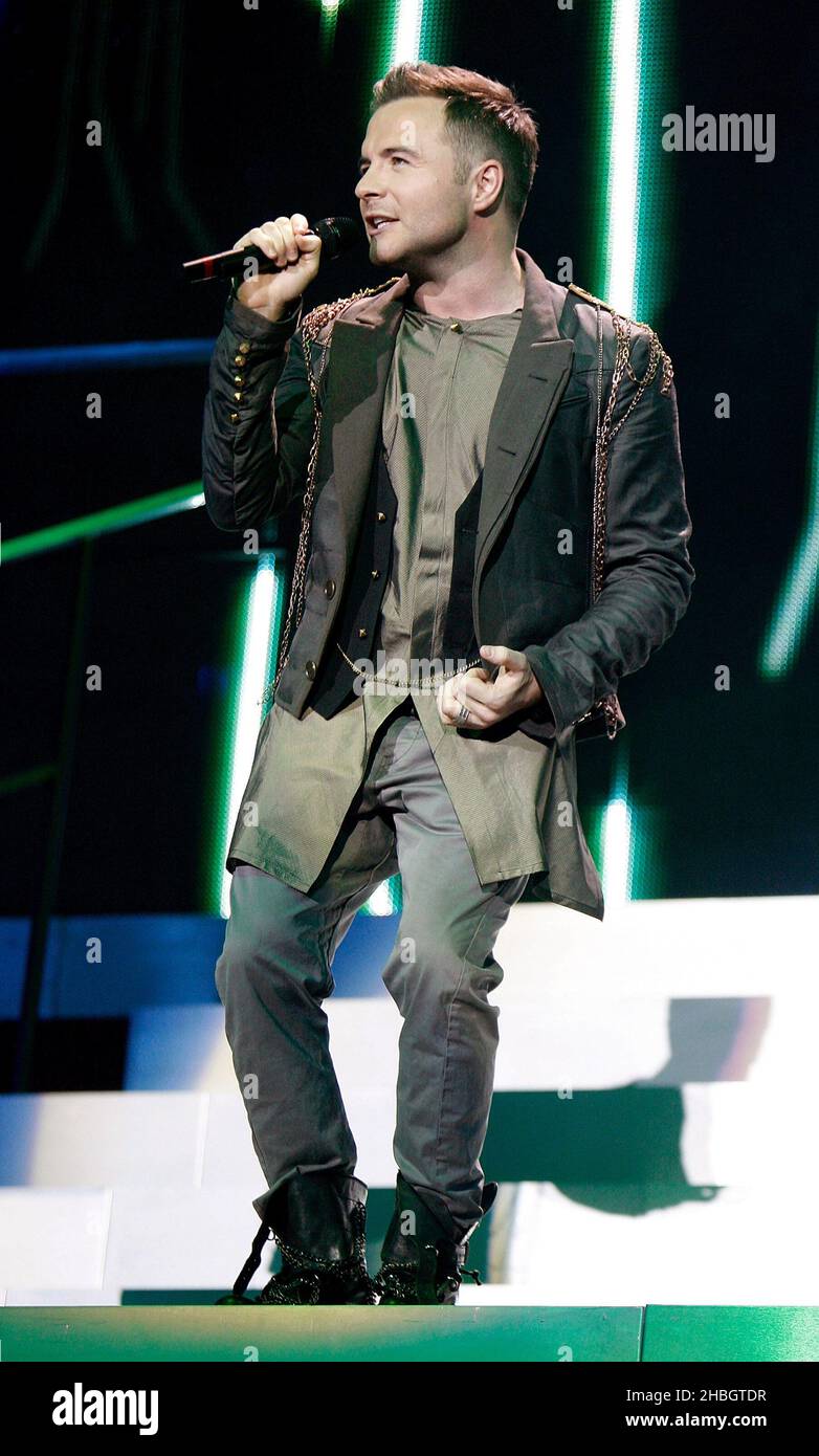 Shane Filan of Westlife performing live in concert during the band's ...