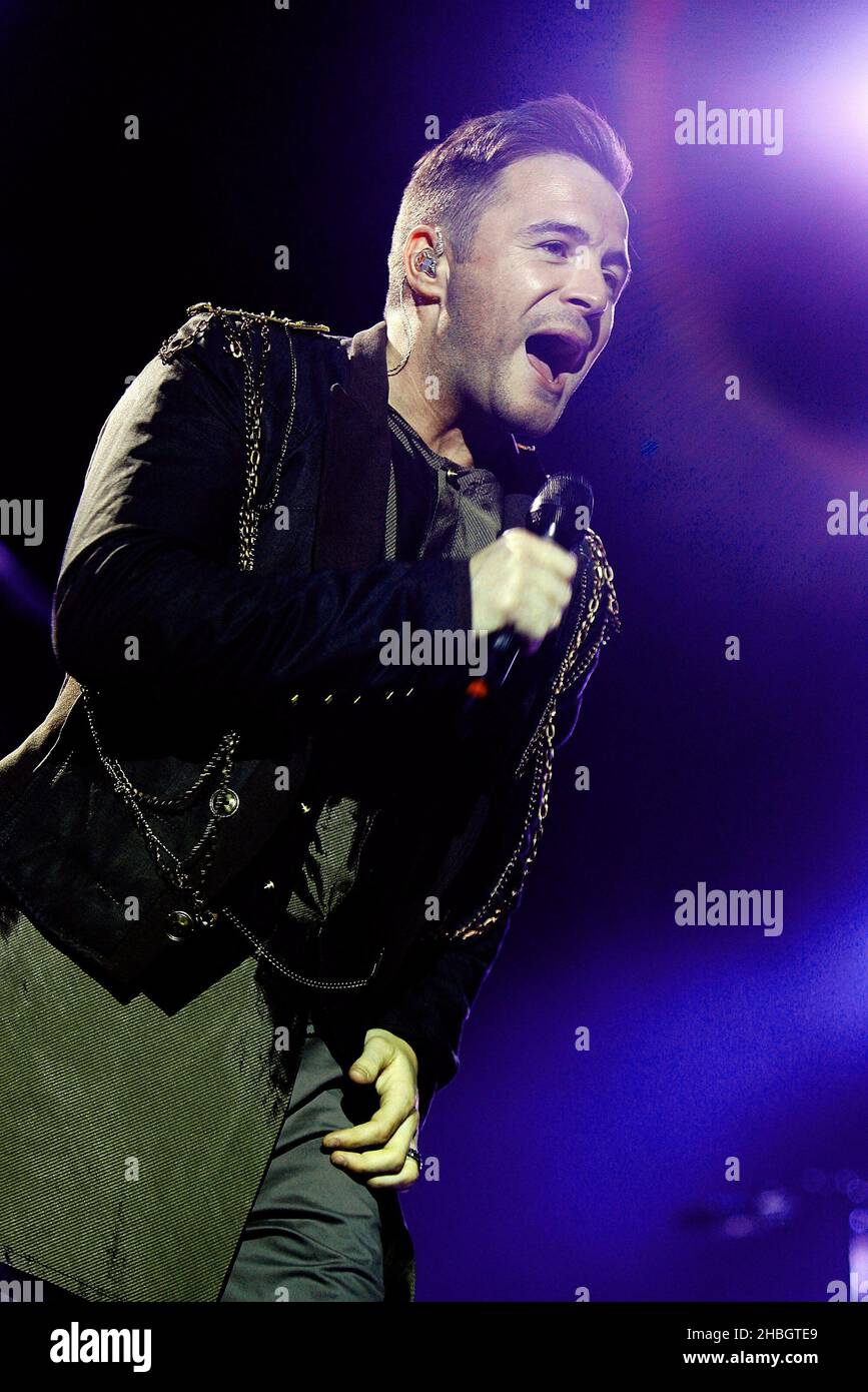 Shane Filan Of Westlife Performing Live In Concert During The Bands