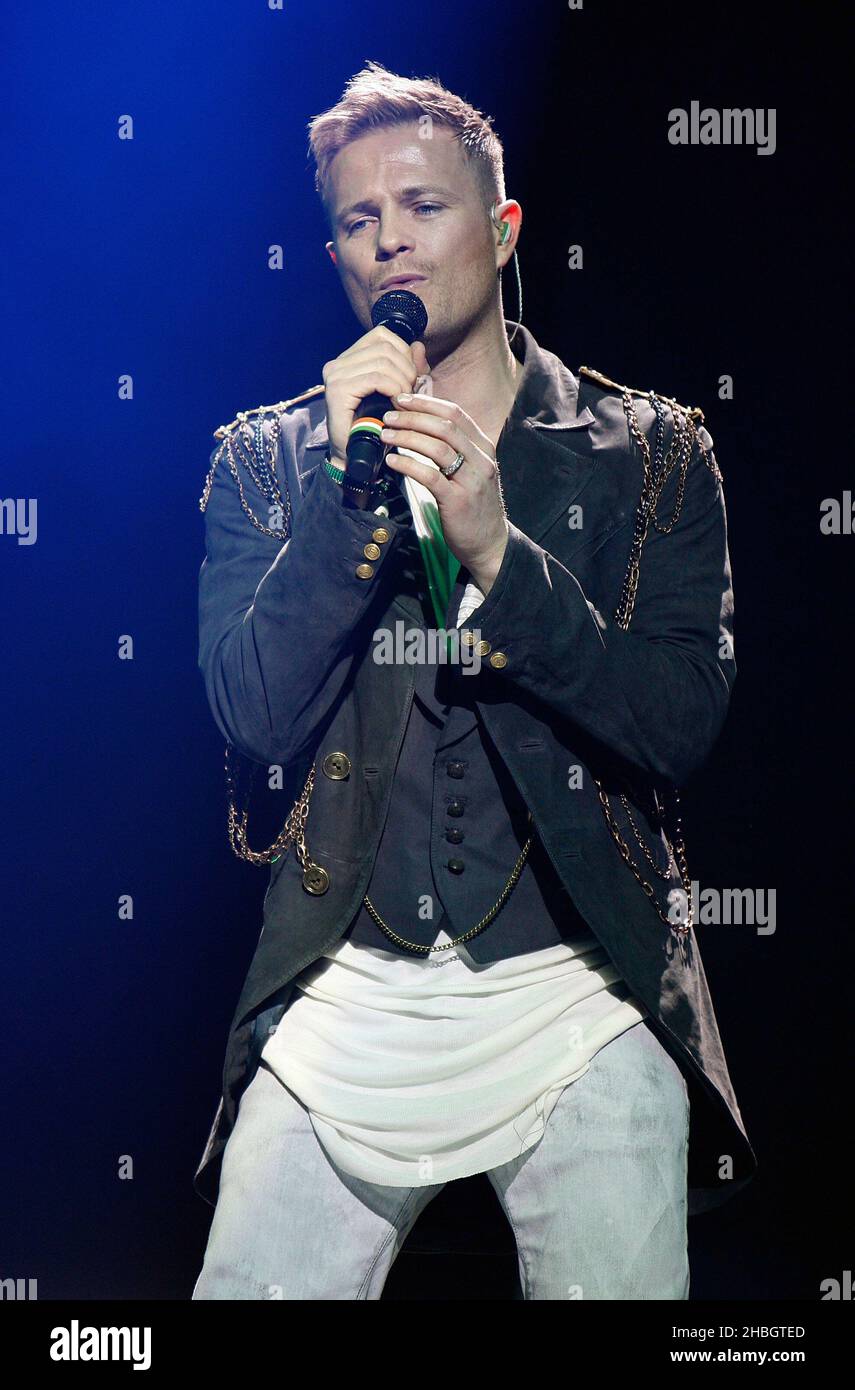 Nicky Byrne Of Westlife Performing Live In Concert During The Bands