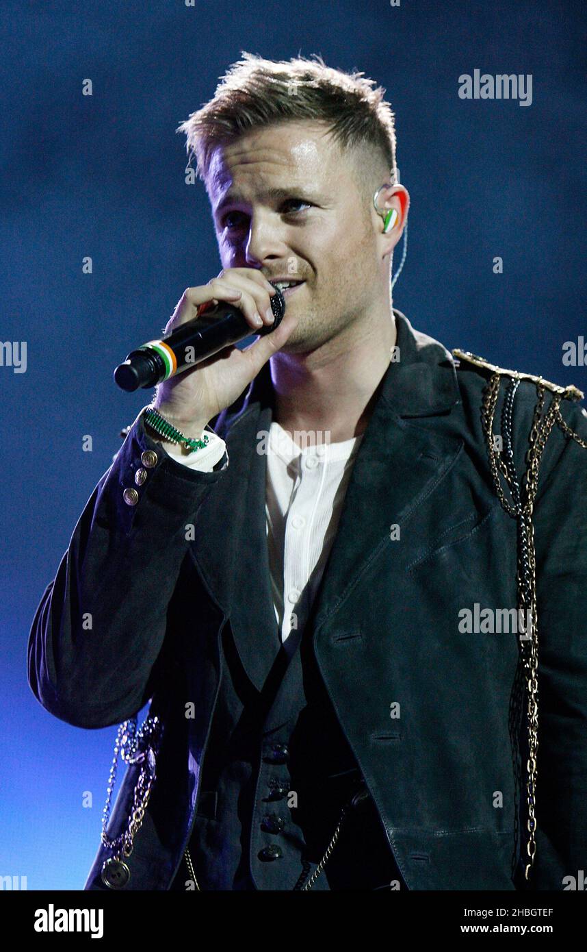 Nicky Byrne Of Westlife Performing Live In Concert During The Bands