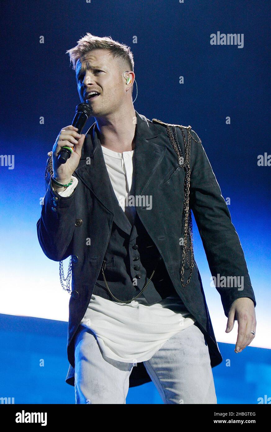 Nicky Byrne Of Westlife Performing Live In Concert During The Bands