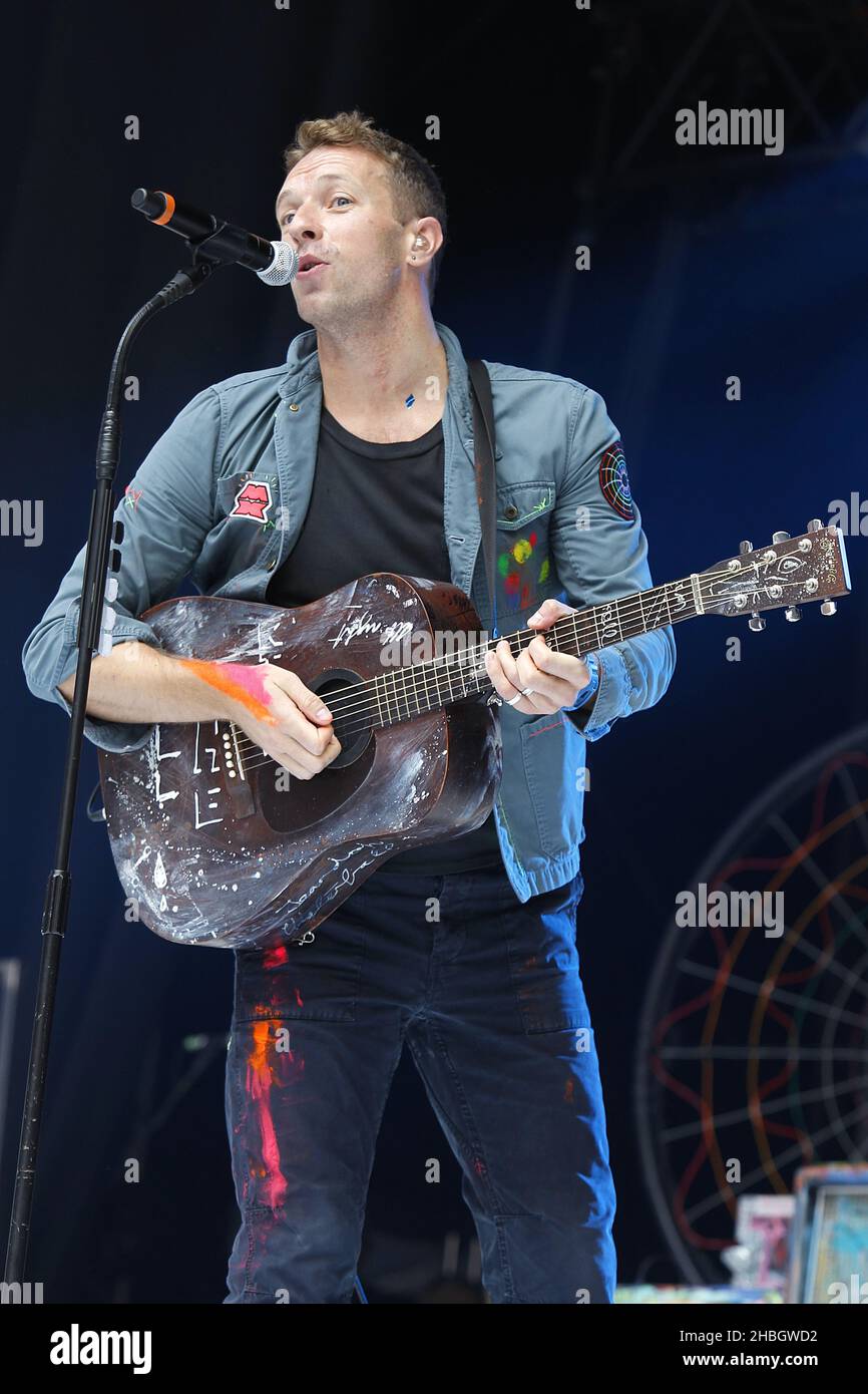 Chris Martin of Coldplay during Capital FM's Summertime Ball at Wembley ...