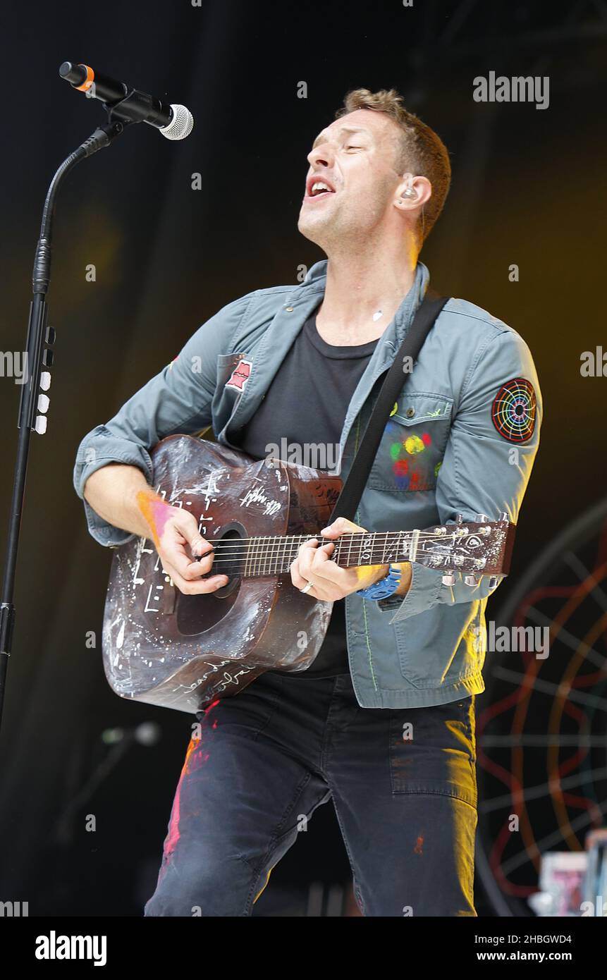 Chris Martin of Coldplay during Capital FM's Summertime Ball at Wembley ...