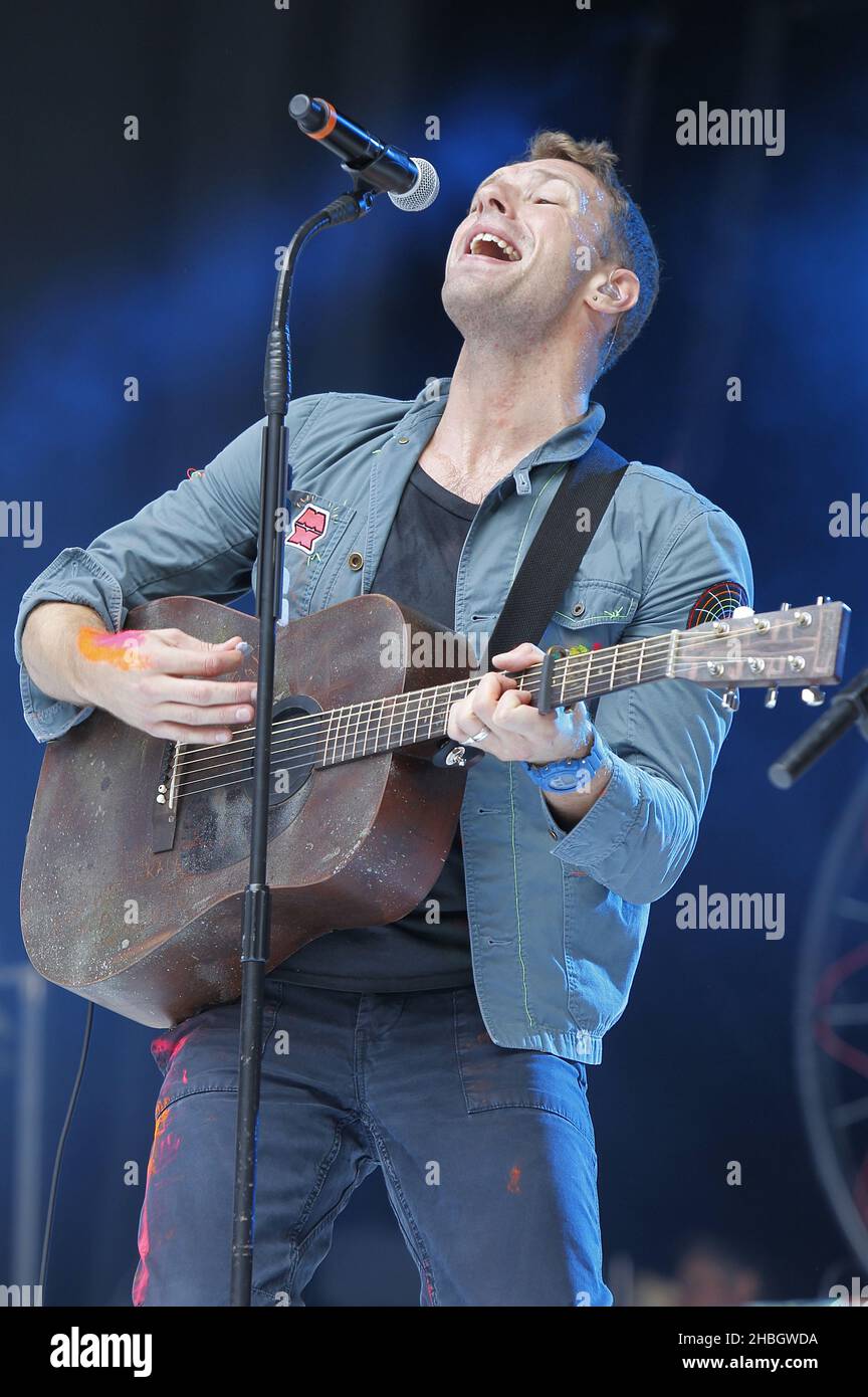 Chris Martin of Coldplay during Capital FM's Summertime Ball at Wembley ...