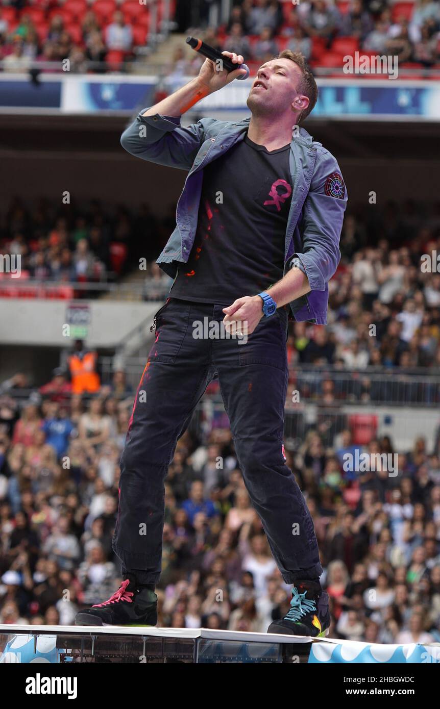 Chris Martin of Coldplay during Capital FM's Summertime Ball at Wembley ...