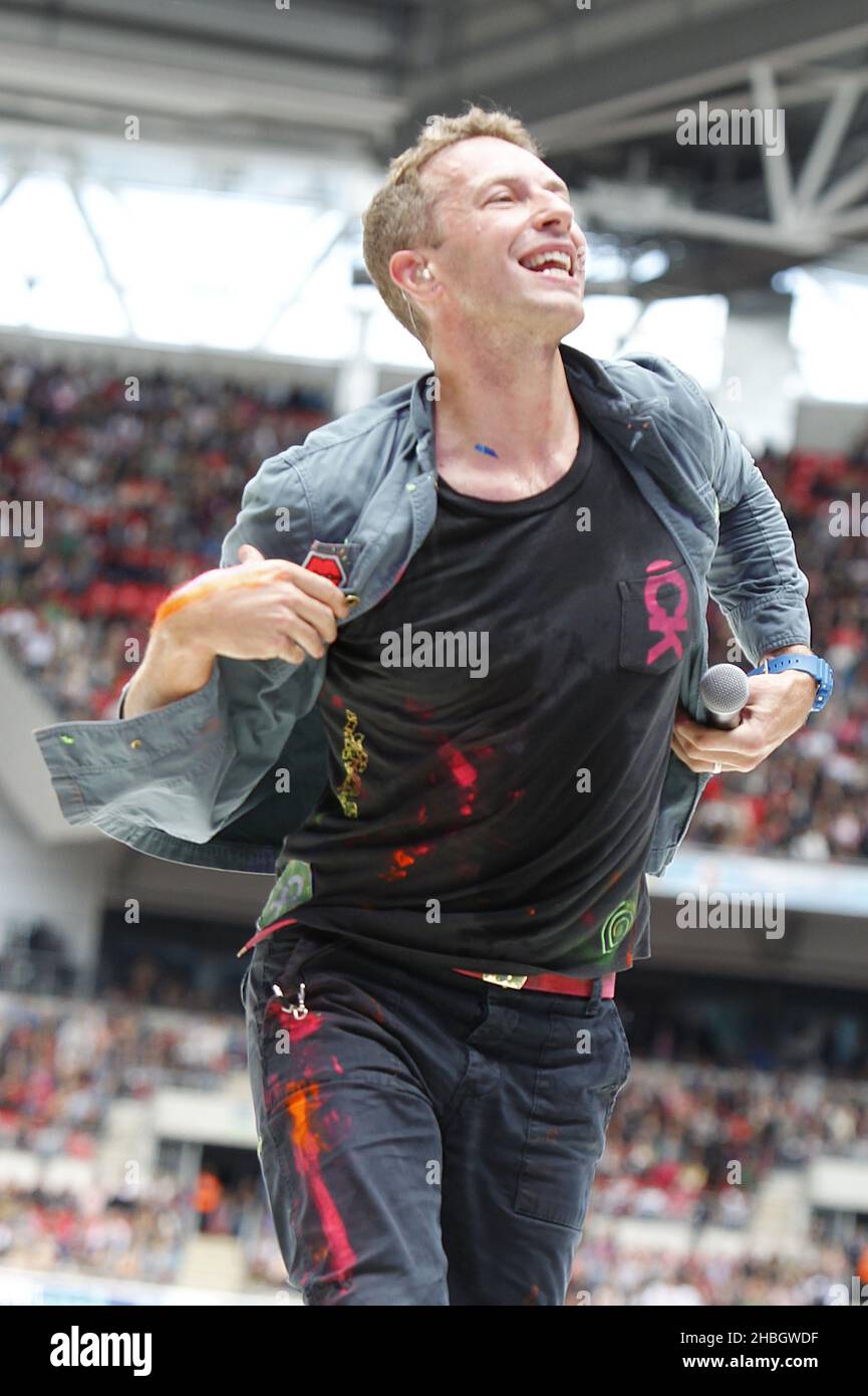 Chris Martin of Coldplay during Capital FM's Summertime Ball at Wembley ...