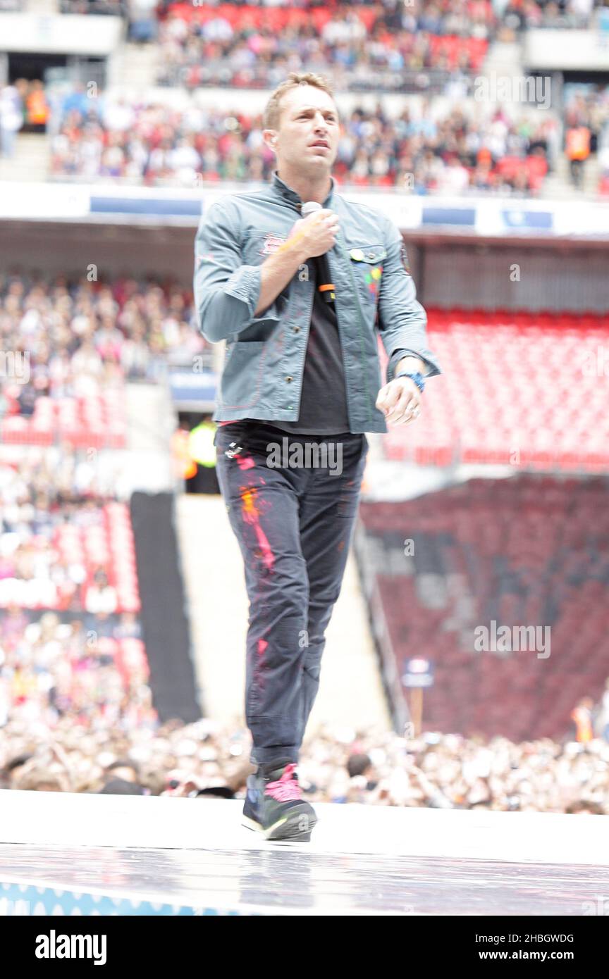 Chris Martin of Coldplay during Capital FM's Summertime Ball at Wembley ...