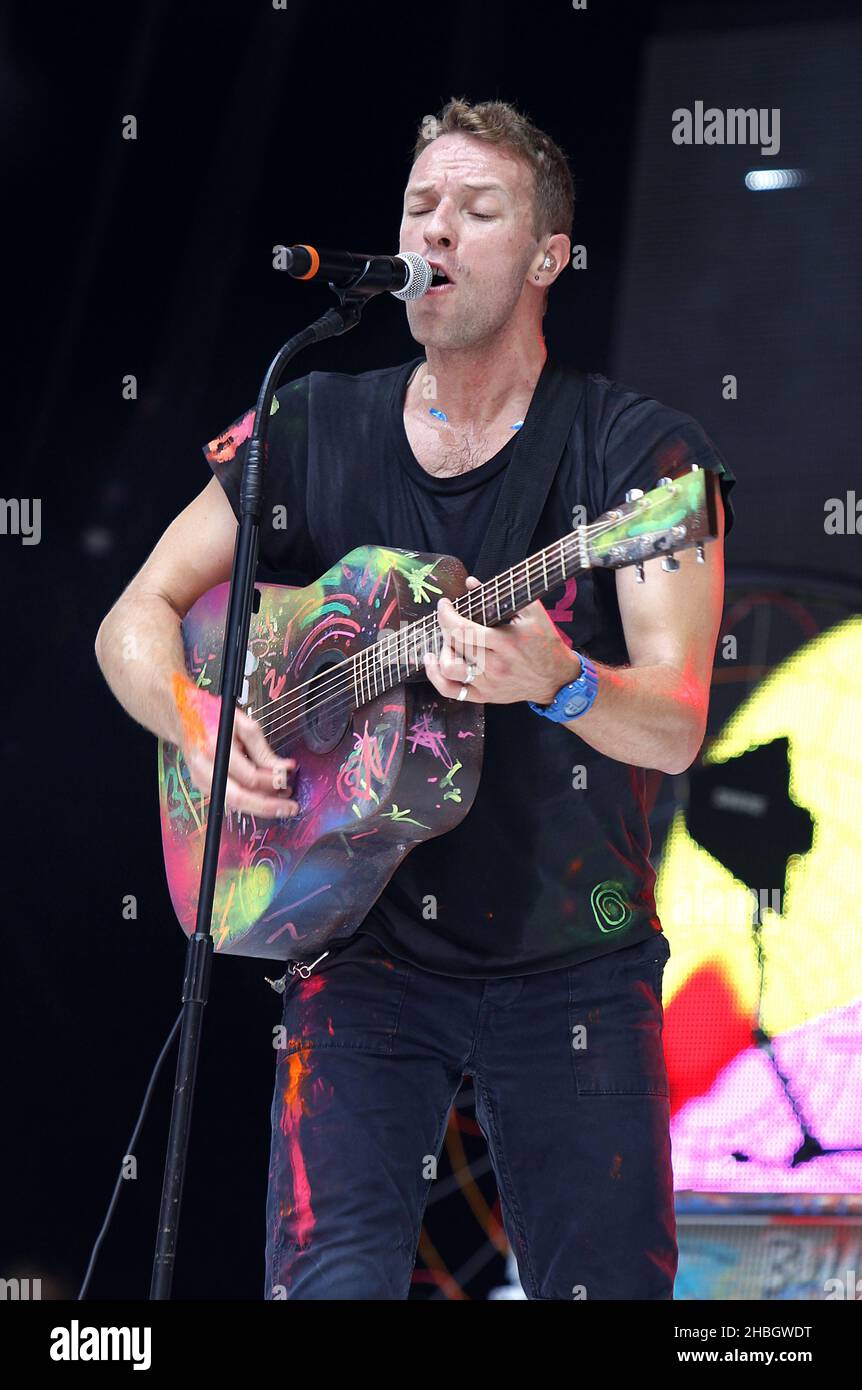 Chris Martin of Coldplay during Capital FM's Summertime Ball at Wembley ...