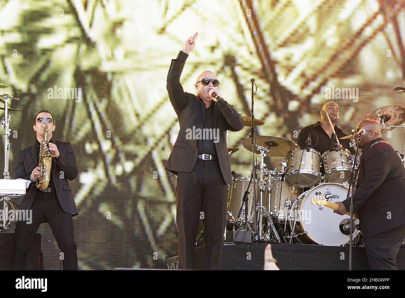 Pitbull during Capital FM's Summertime Ball at Wembley Stadium, London ...