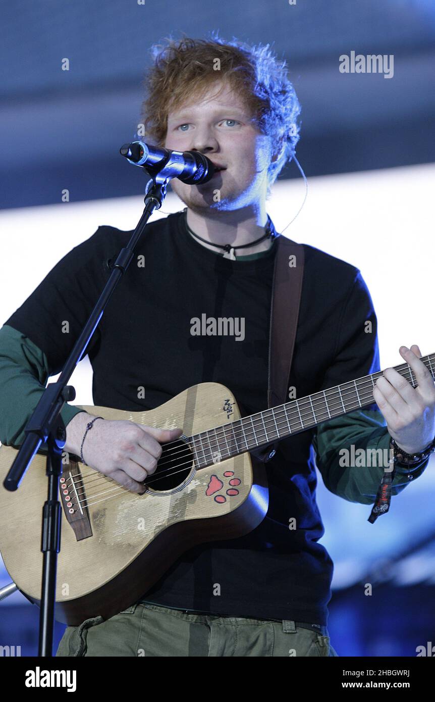 Ed Sheeran during Capital FM's Summertime Ball at Wembley Stadium ...