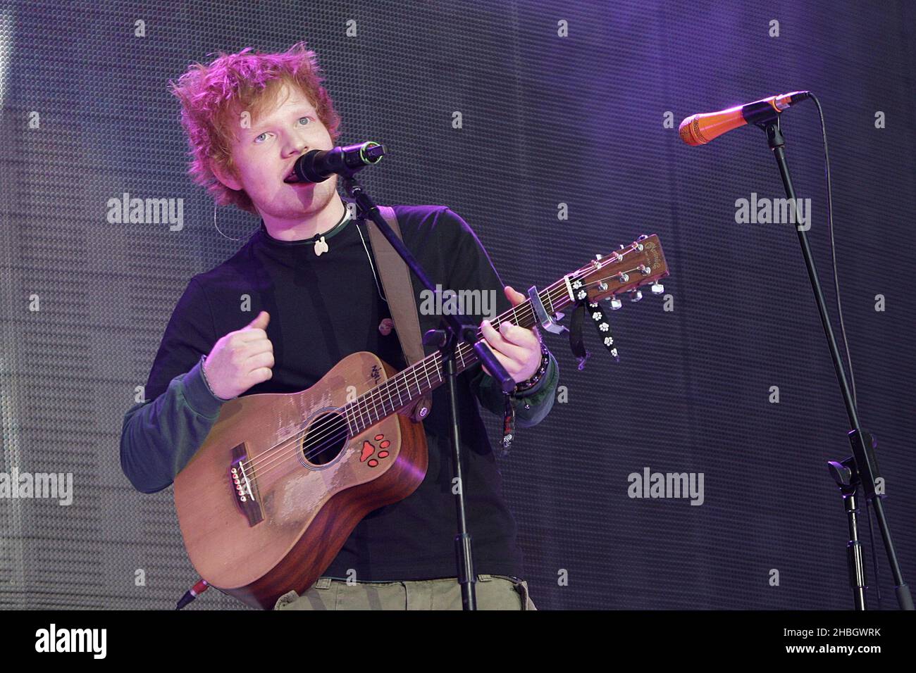 Ed Sheeran during Capital FM's Summertime Ball at Wembley Stadium ...