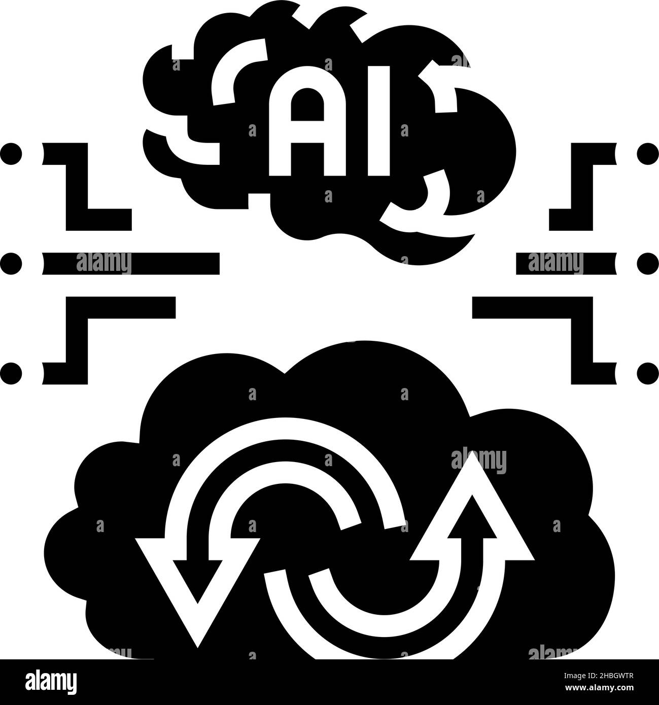 ai artificial intelligence finance technology glyph icon vector ...