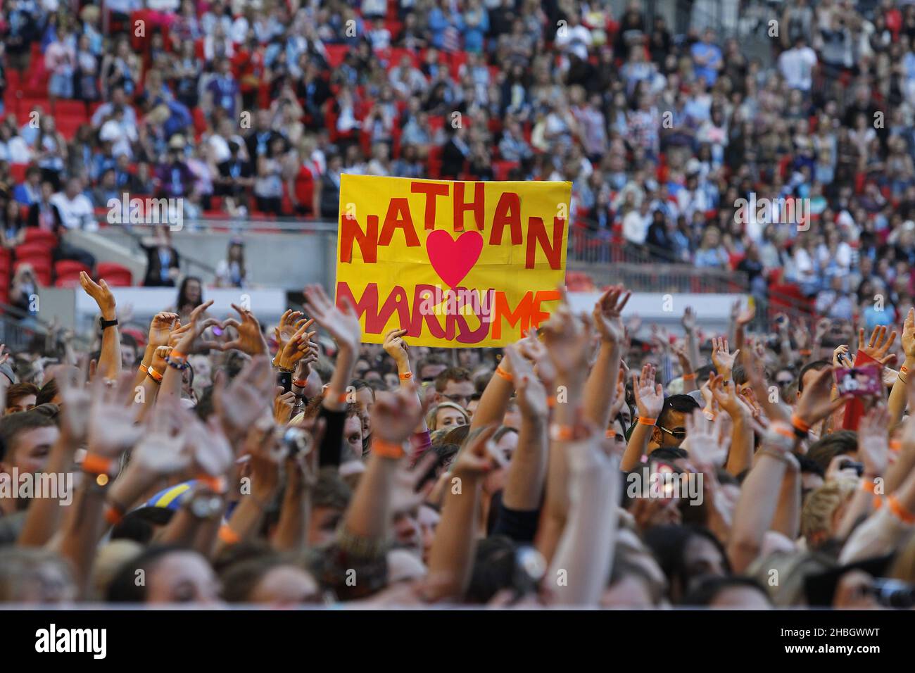 The crowd during Capital FM's Summertime Ball at Wembley Stadium ...