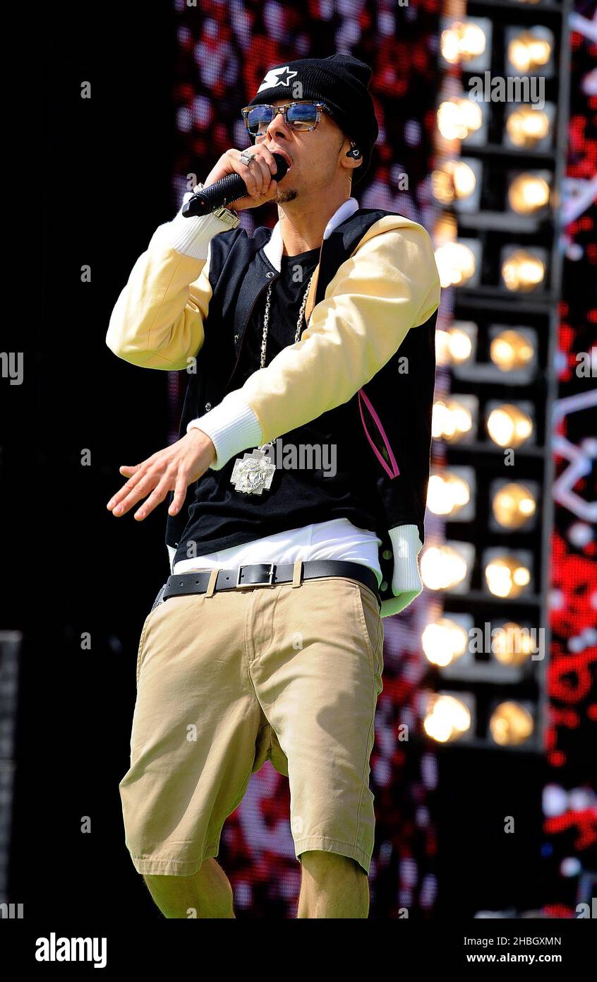 Dappy performs on stage at T4 on the Beach in Weston Super Mare Stock ...