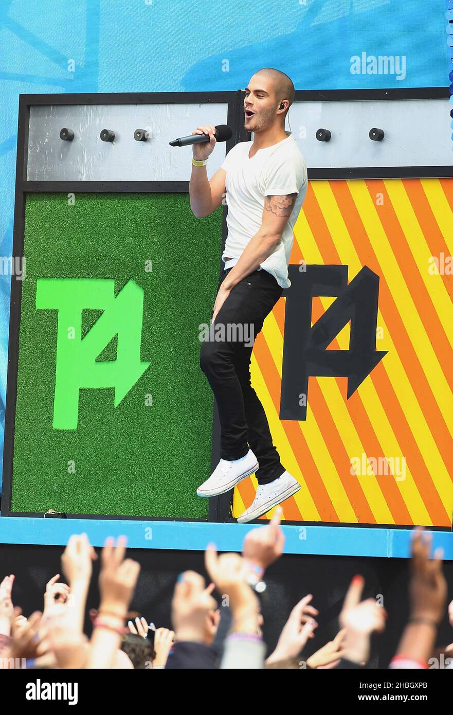 Max George of The Wanted performs at T4 on the Beach in Weston Super ...