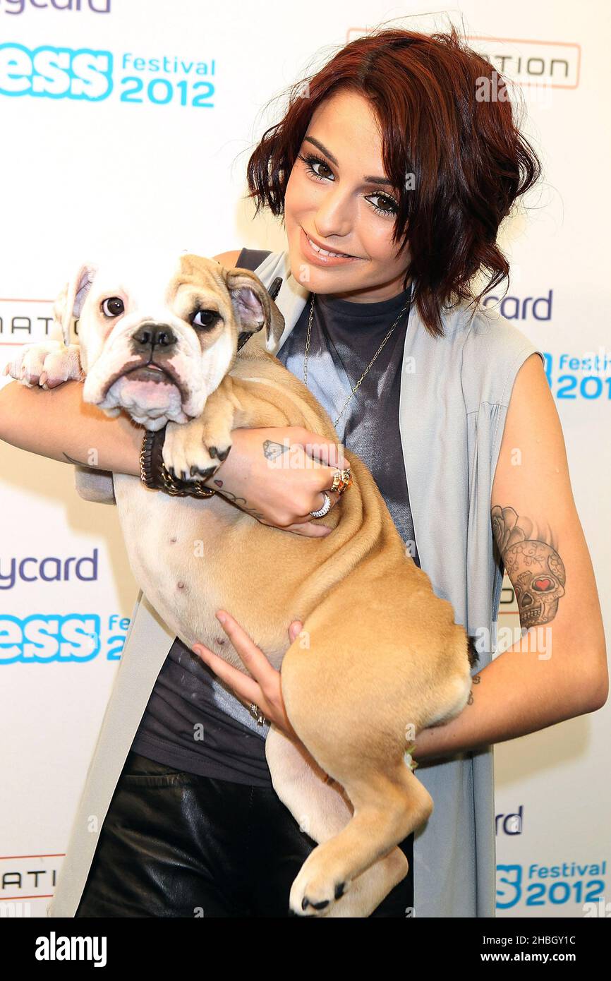 Cher Lloyd and dog Barbie backstage at Day 3 of The Barclaycard ...
