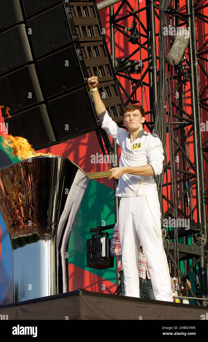 Tyler Rix Olympic Torch Bearer at Coca-Cola's London 2012 Olympic Torch ...