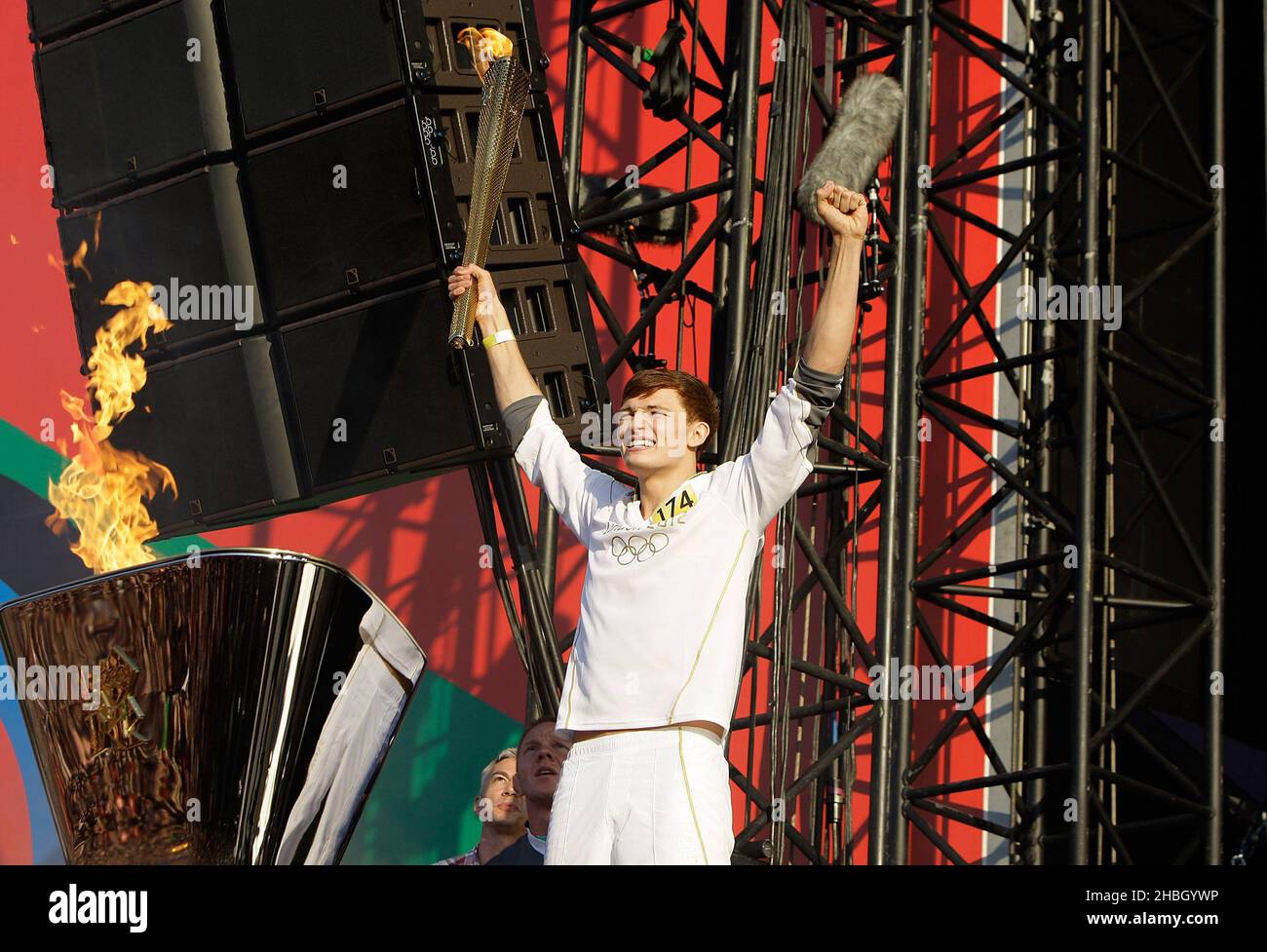 Tyler Rix Olympic Torch Bearer at Coca-Cola's London 2012 Olympic Torch ...