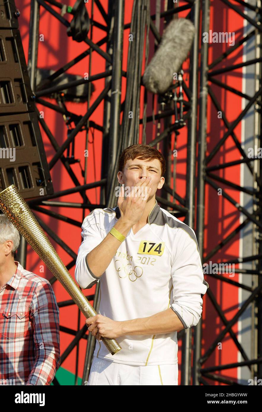 Tyler Rix Olympic Torch Bearer at Coca-Cola's London 2012 Olympic Torch ...