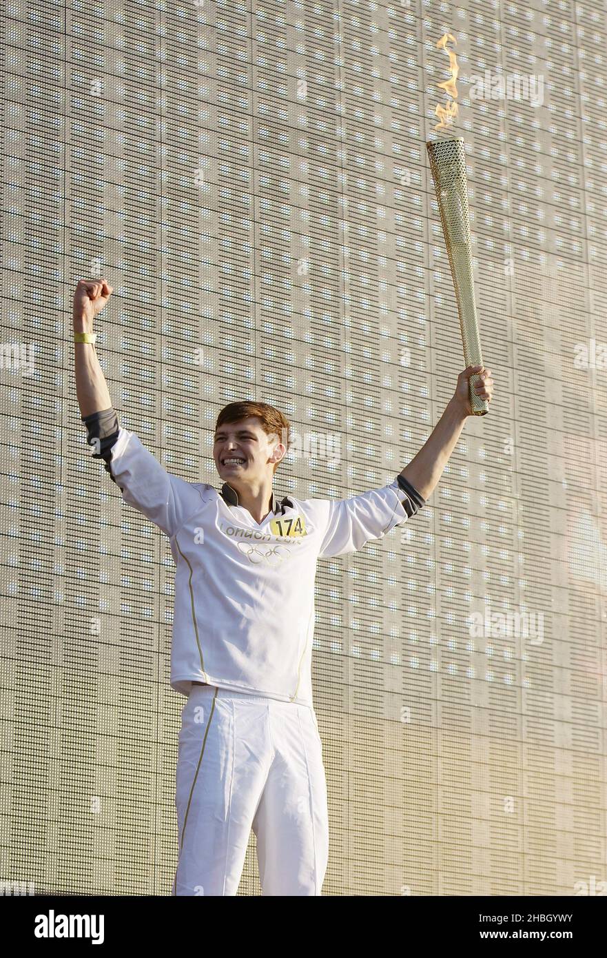 Tyler Rix Olympic Torch Bearer at Coca-Cola's London 2012 Olympic Torch ...