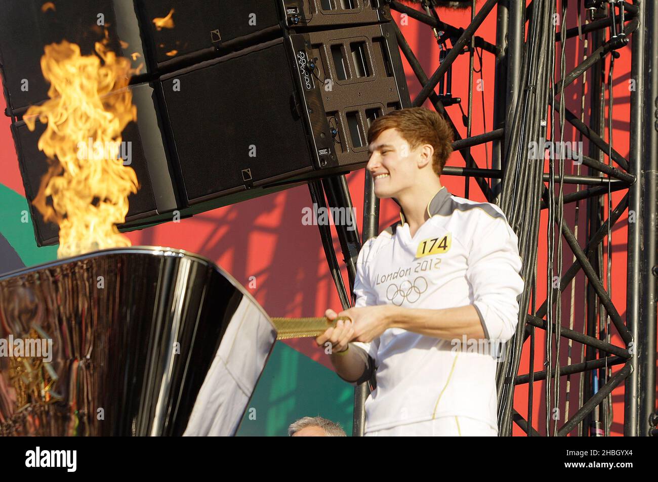 Tyler Rix torch bearer at Coca-Cola's London 2012 Olympic Torch Relay ...
