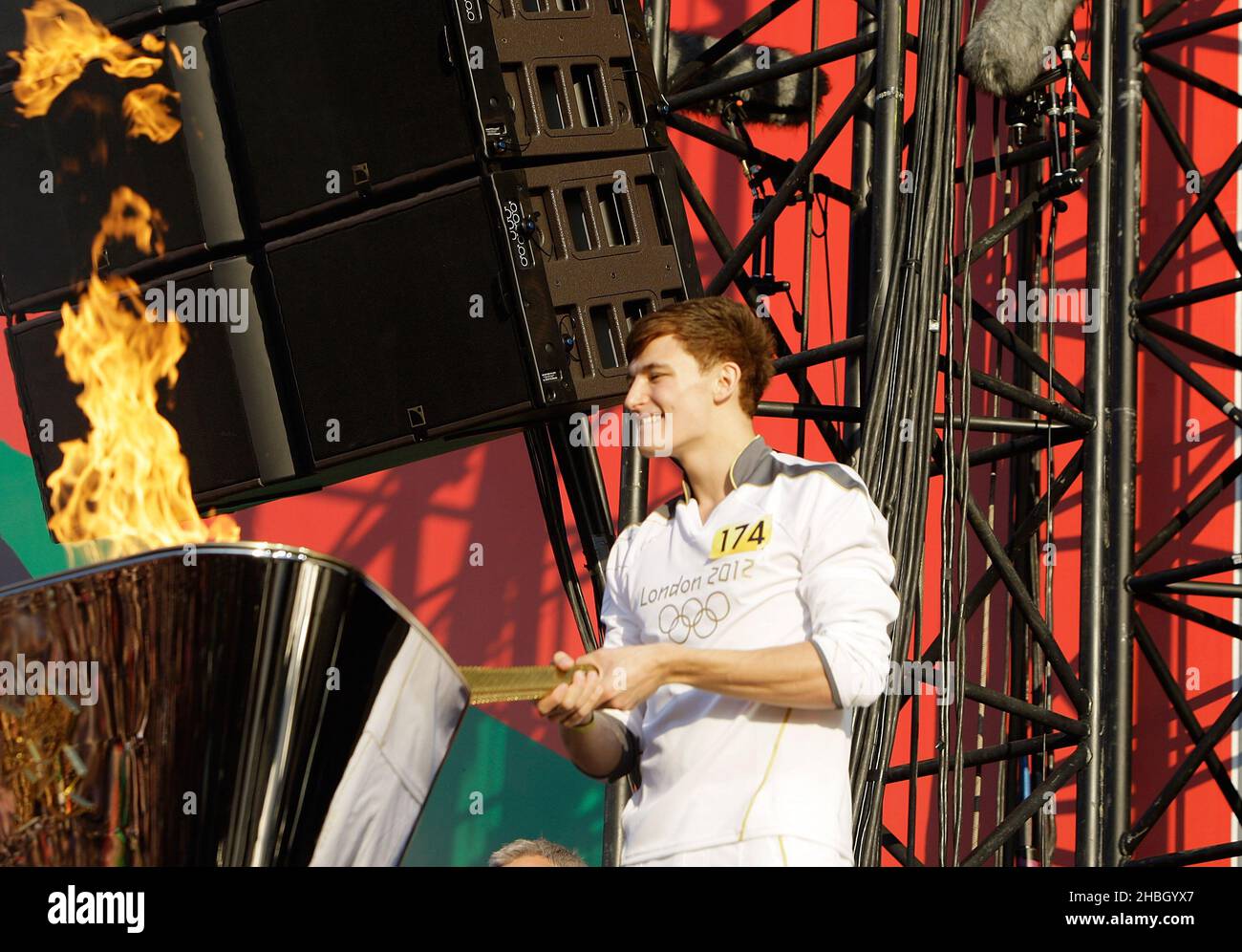 Tyler Rix torch bearer at Coca-Cola's London 2012 Olympic Torch Relay ...