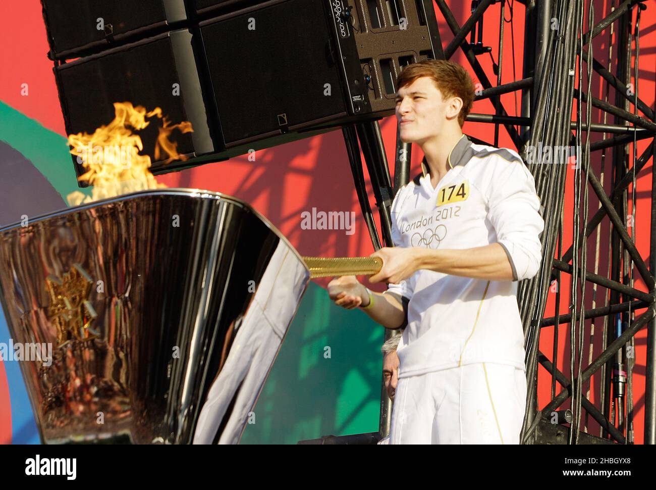 Tyler Rix torch bearer at Coca-Cola's London 2012 Olympic Torch Relay ...