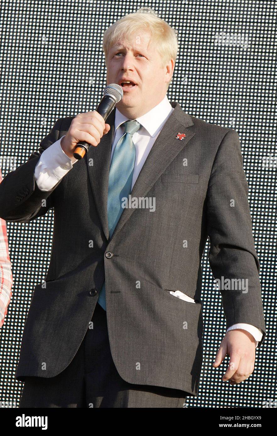 Mayor of London Boris Johnson at Coca-Cola's London 2012 Olympic Torch ...
