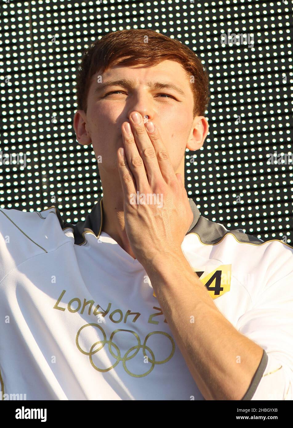Tyler Rix Torch Bearer on stage at Coca-Cola's London 2012 Olympic ...