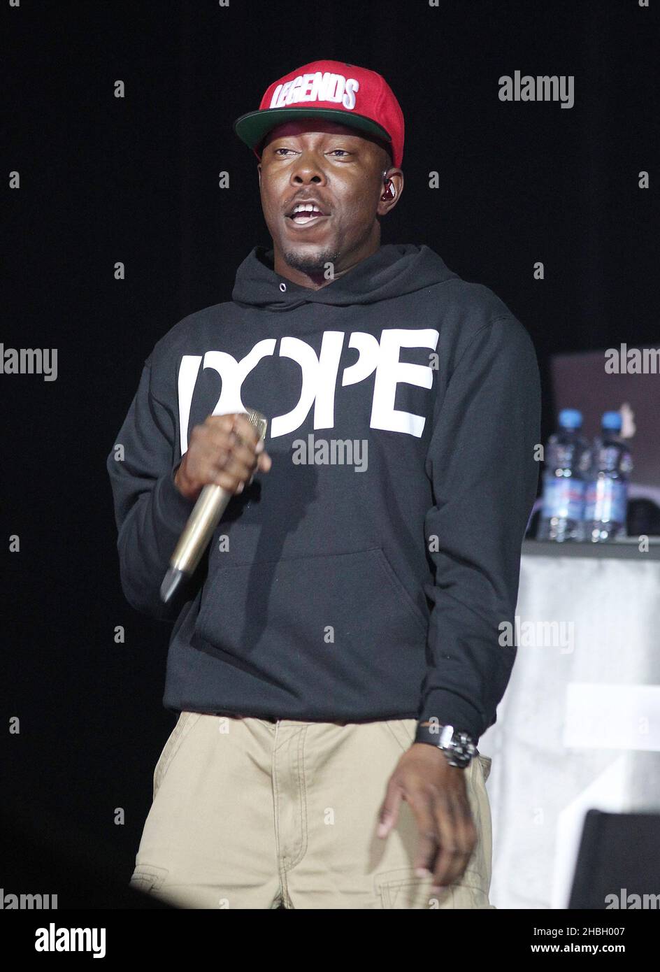 Dizzee Rascal performs on stage solar at Coca-Cola's London 2012 ...