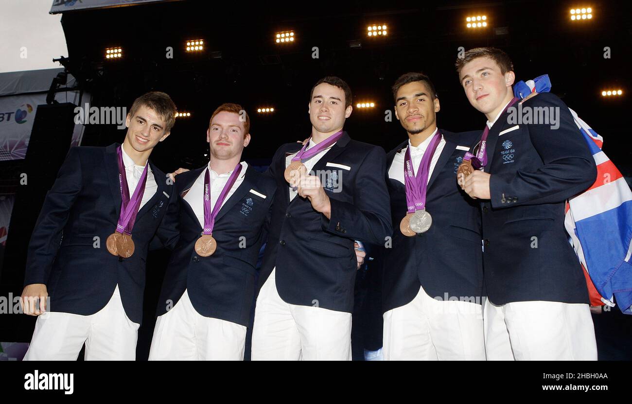 (L-R) Max Whitlock,Daniel Purvis,Kristian Thomas,Louis Smith and Sam ...