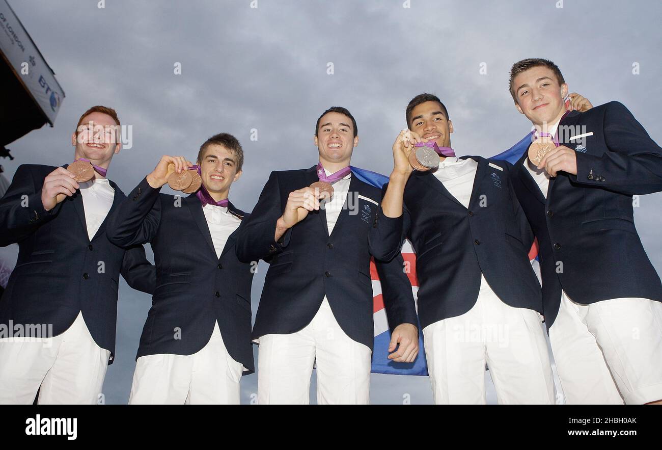 (L-R) Daniel Purvis,Max Whitlock,Kristian Thomas,Louis Smith and Sam ...