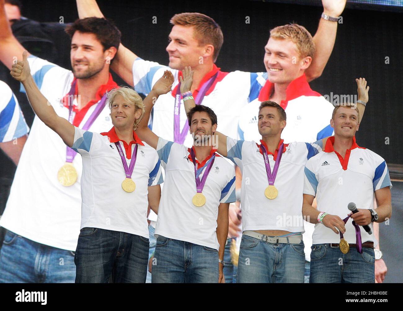 (Left to right): Andrew Triggs-Hodge, Tom James, Peter Reed and Alex ...