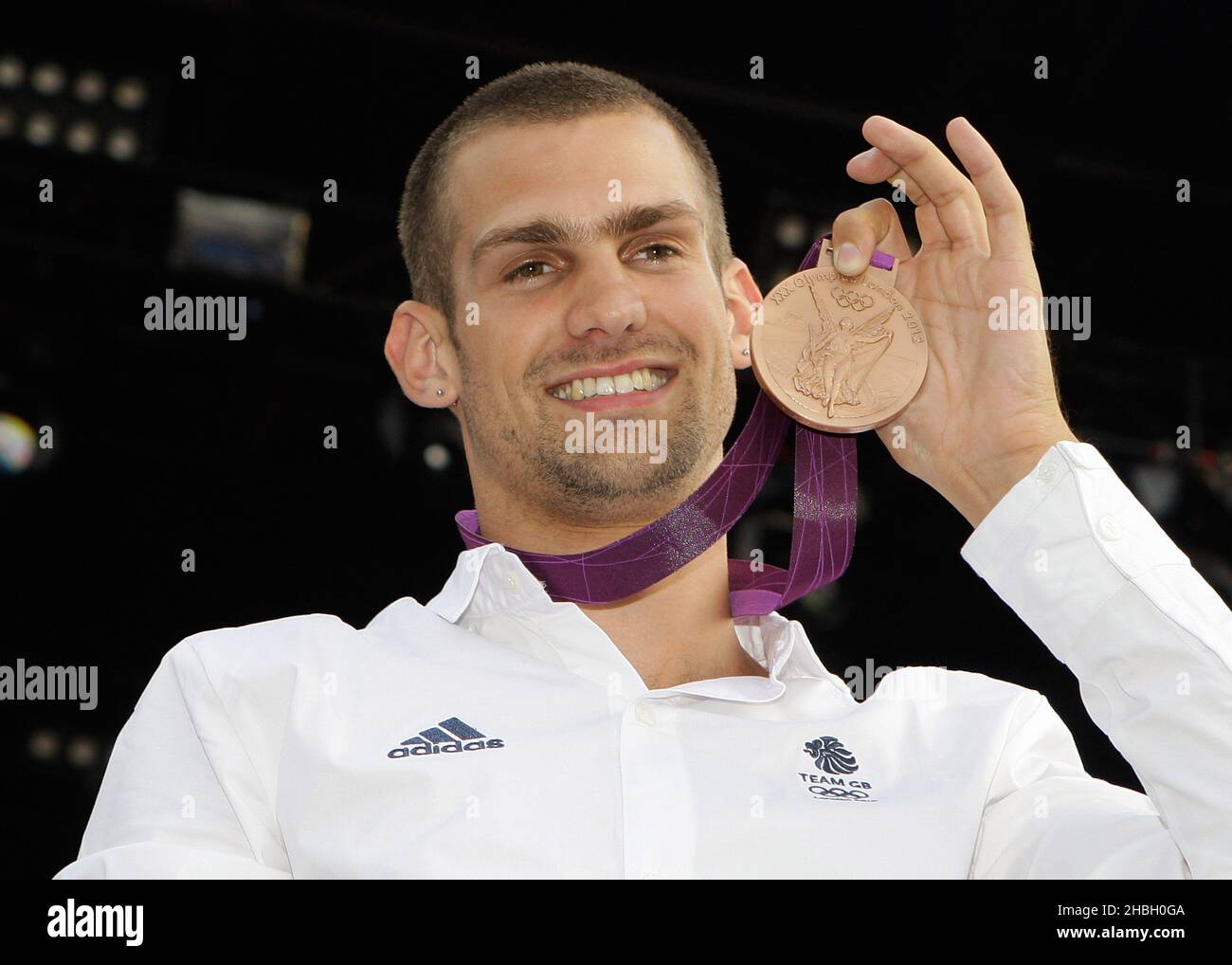 Robbie Grabarz, Olympic bronze medalist in the High Jump, attends the ...