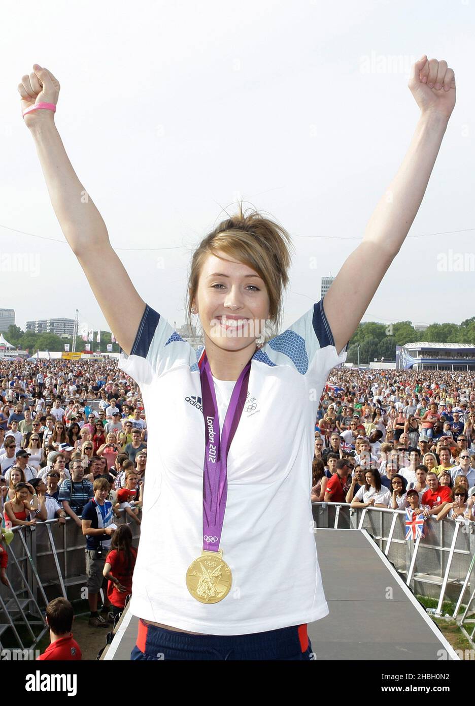 Jade Jones, Taekwondo Olympic Gold Medalist attends the BT London Live ...