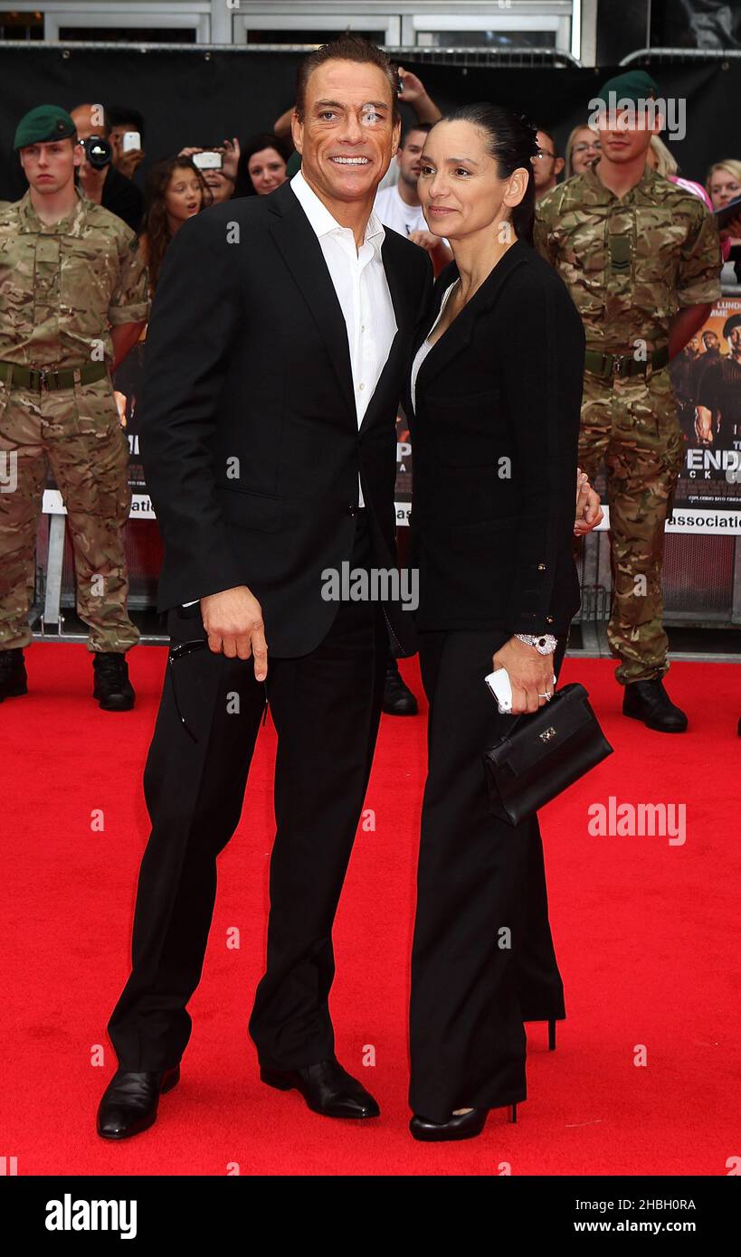 Gladys Portugues and Jean-Claude Van Damme attends The Expendables 2 ...