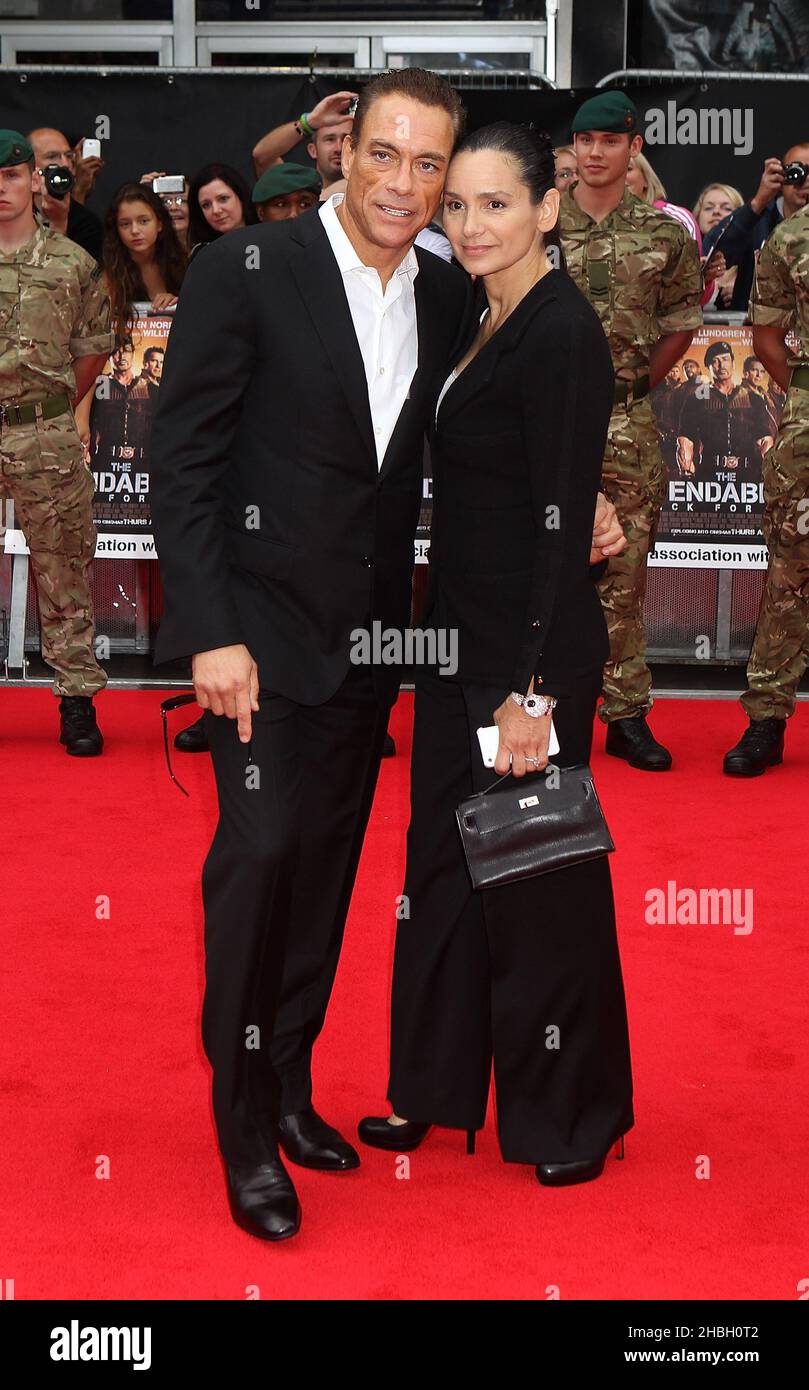 Gladys Portugues and Jean-Claude Van Damme attends The Expendables 2 ...