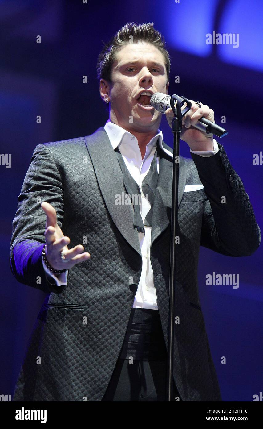 David Miller of Il Divo performs live on stage during BBC Radio 2 Live ...