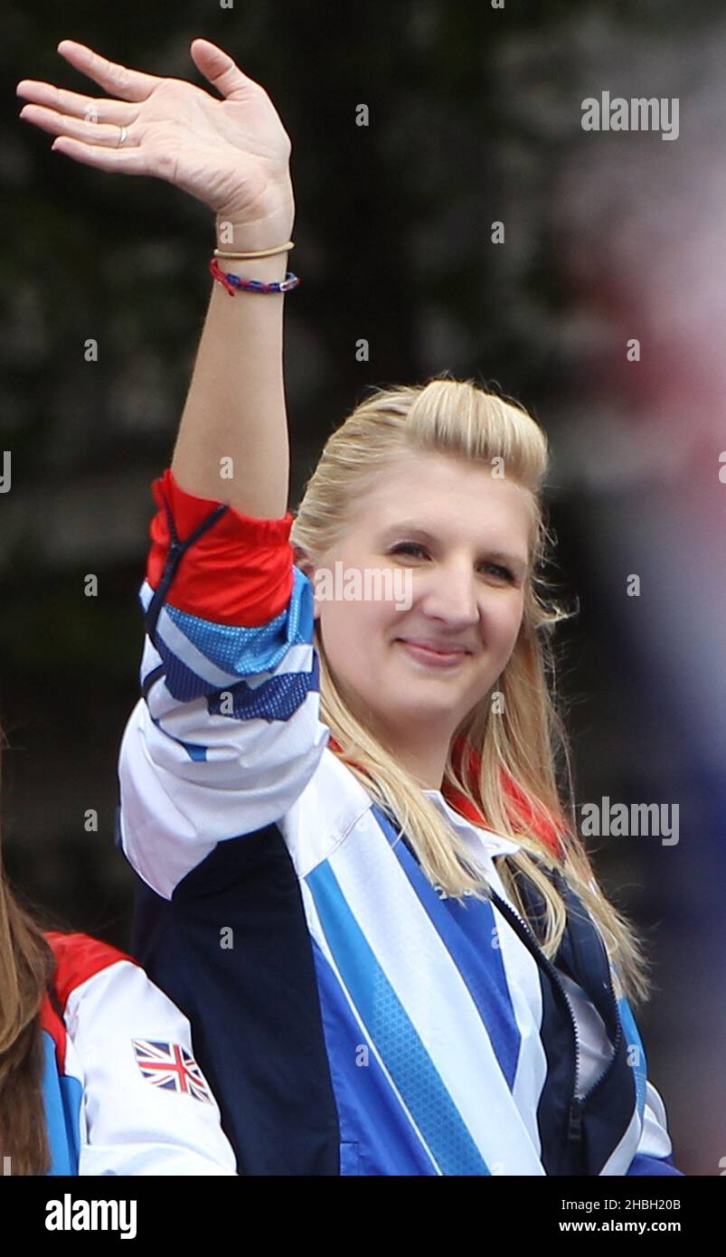 Rebecca Adlington Silver Medalist Swimmer Waves As The Parade