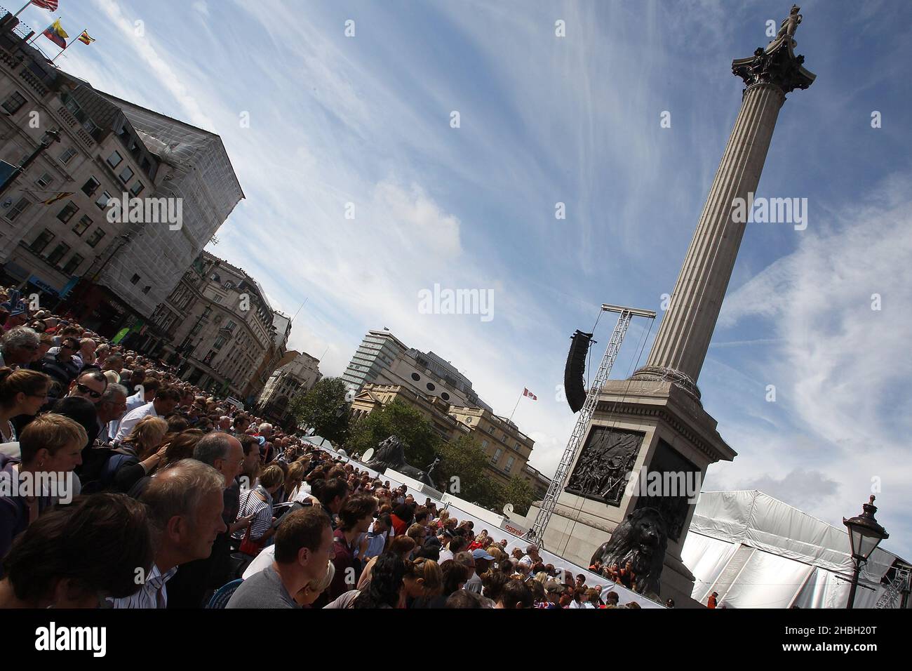 General views of crowd as the parade celebrating Britain's Olympic and ...
