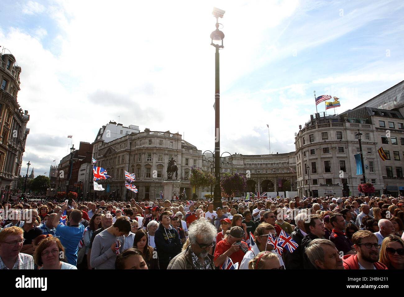General views of crowd as the parade celebrating Britain's Olympic and ...